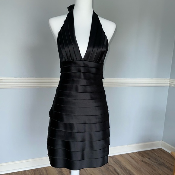 BCBGMaxAzria | Dresses | Bcbgmaxazria Black Halter Evening Dress | Poshmark